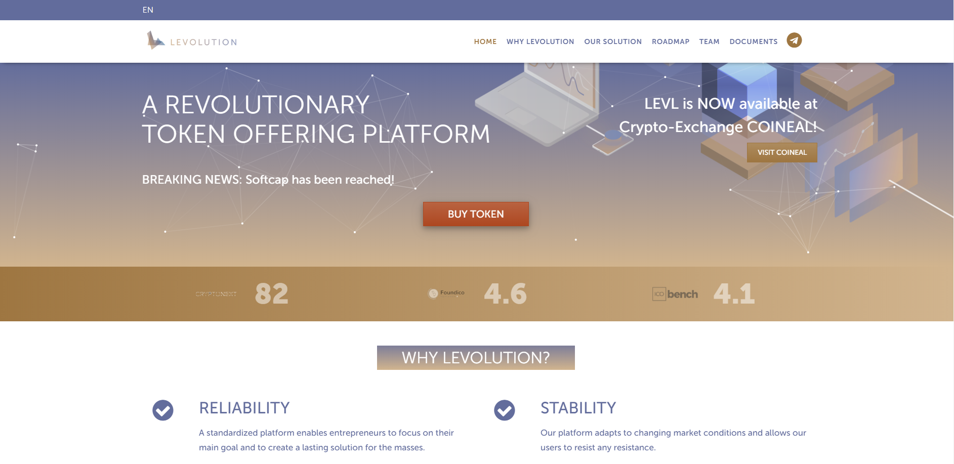 Levolution (LEVL) WEB2 Bewertung und Details | ICOholder